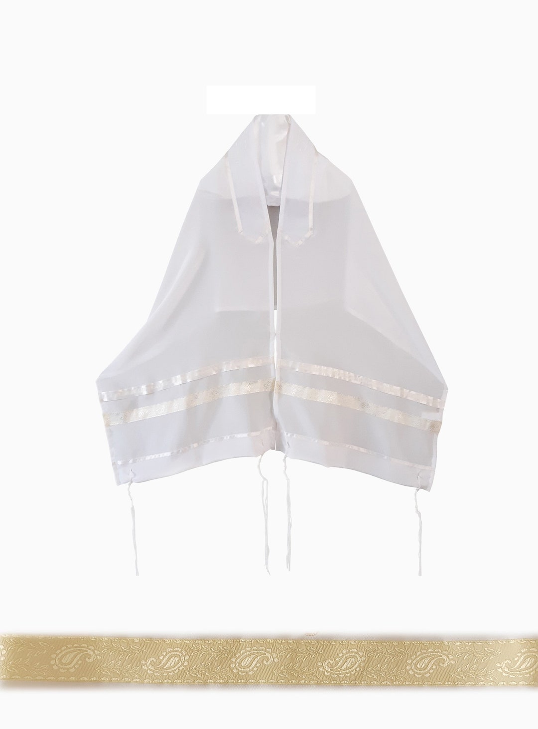 Personalized Girls Tallit With Cream Paisley Design, Bat Mitzvah Tallit ...