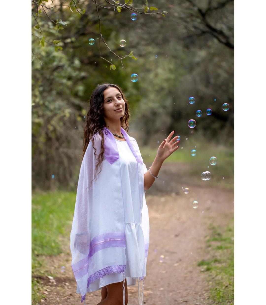 Personalized Sheer Tallit, Lilac Lace Bat Mitzvah Tallis, Girls Tallit ...