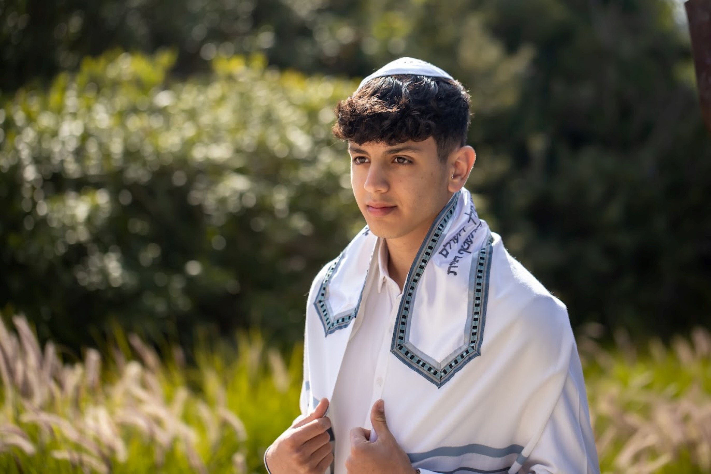 The Peace Tallit for Man in Blue & White, Talit, Bar Mitzvah Tallit ...