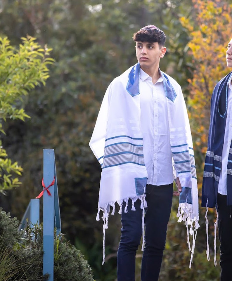 Smoked Blue Stripes Wool Tallit tallit for Man Bar Mitzvah - Etsy