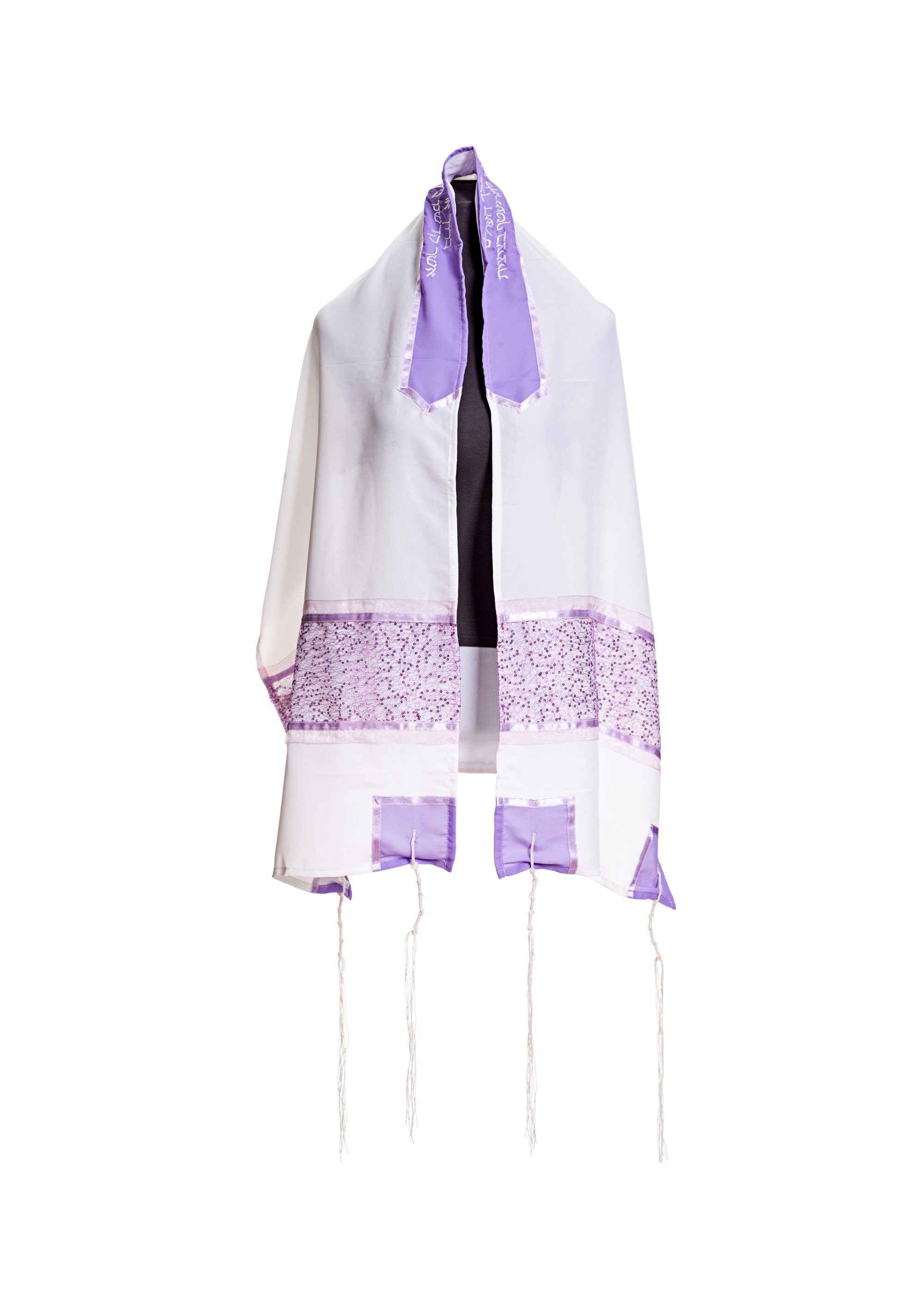 Delicate Purple Dots Bat Mitzvah Tallit, Tallit for Women, Girls Tallit ...