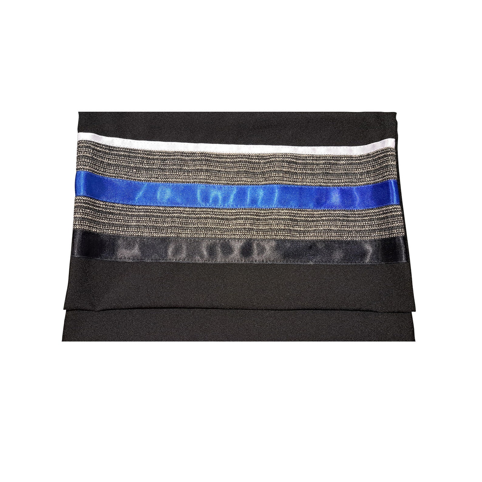 Personalized Black Tallit With Gray and Blue Stripes, Bar Mitzvah ...