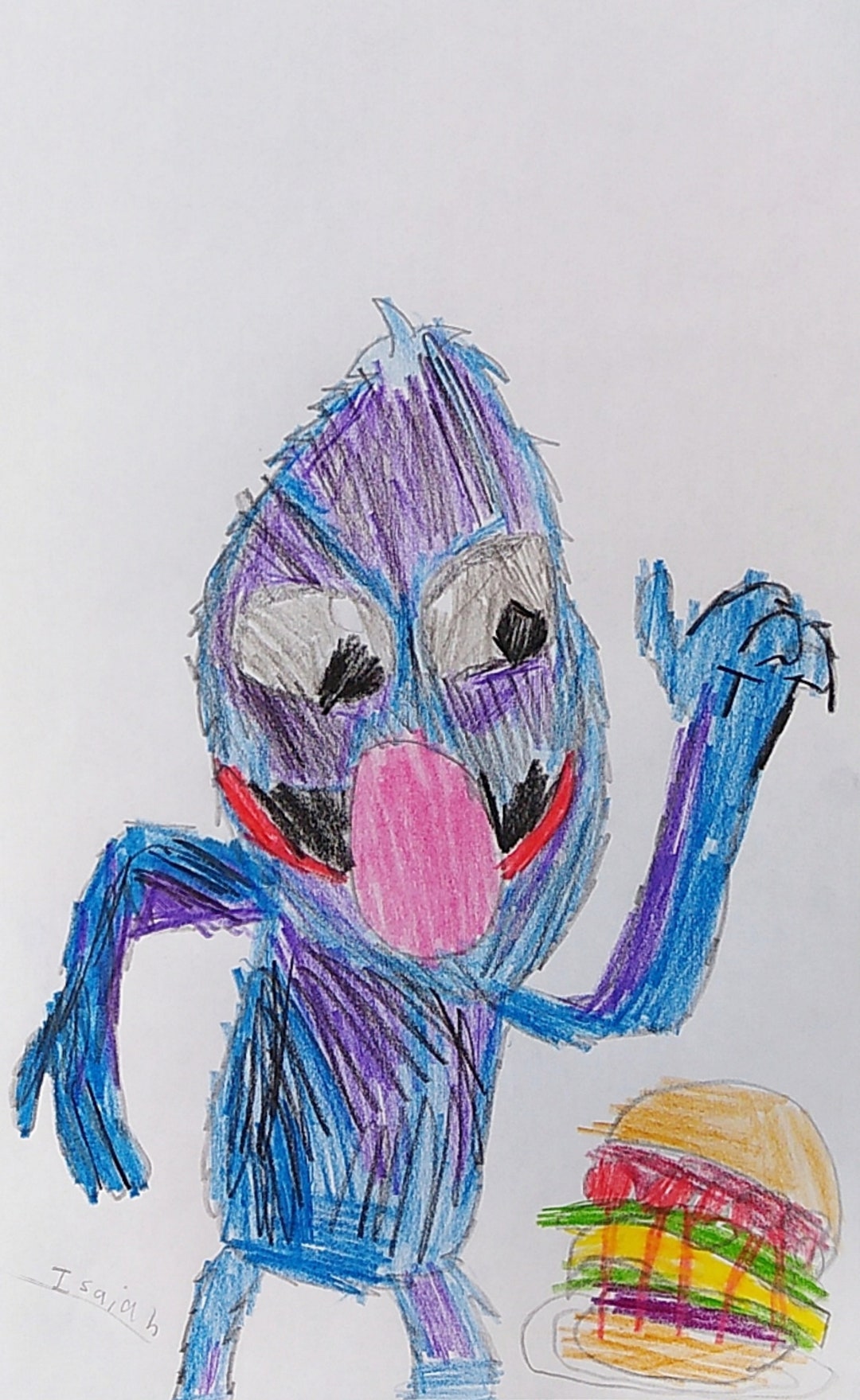 Grover Eating A Krabby Patty - Etsy