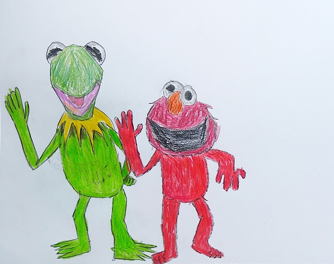 Kermit and Elmo Standing. - Etsy