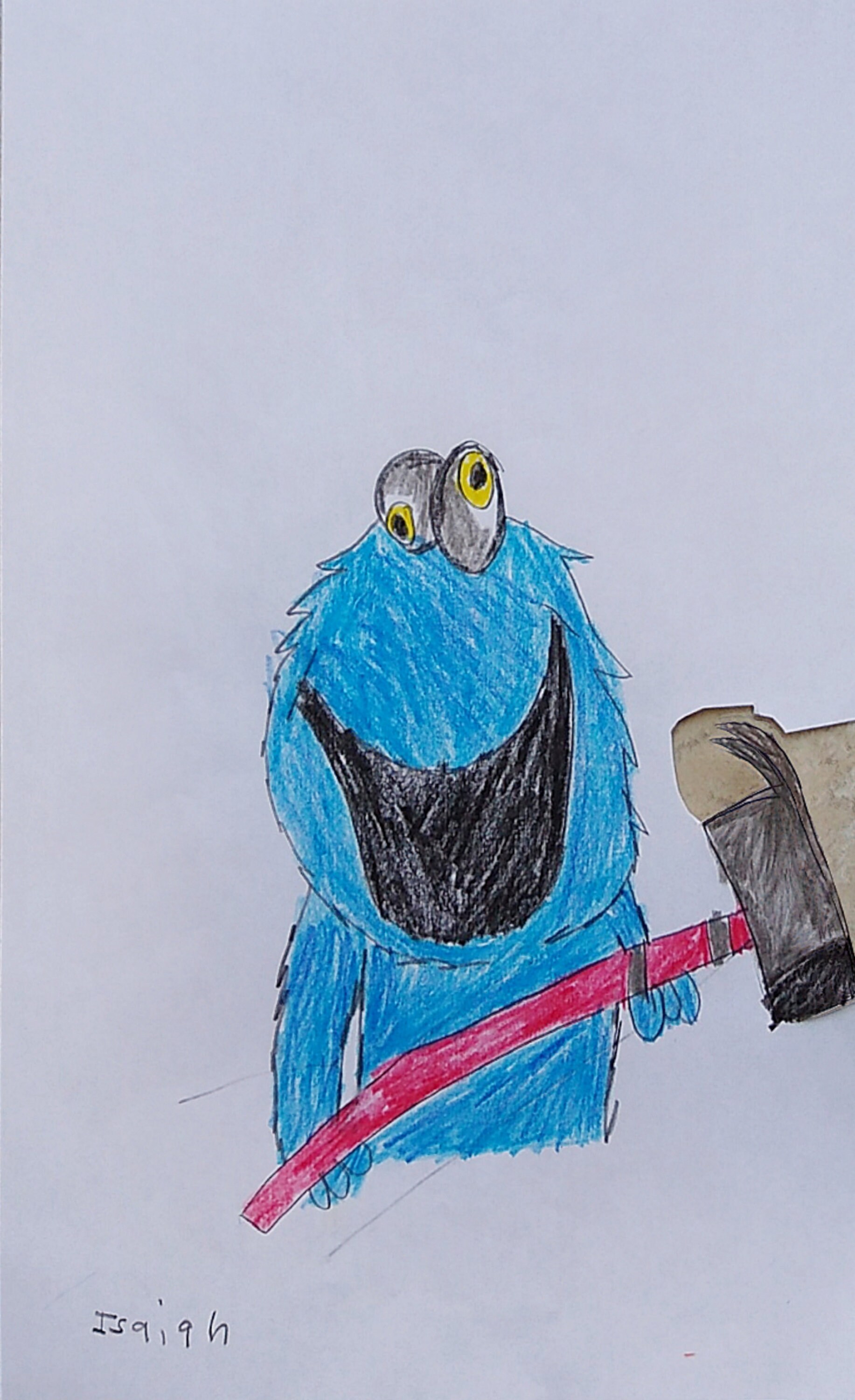 Cookie Monster Pencil Drawing