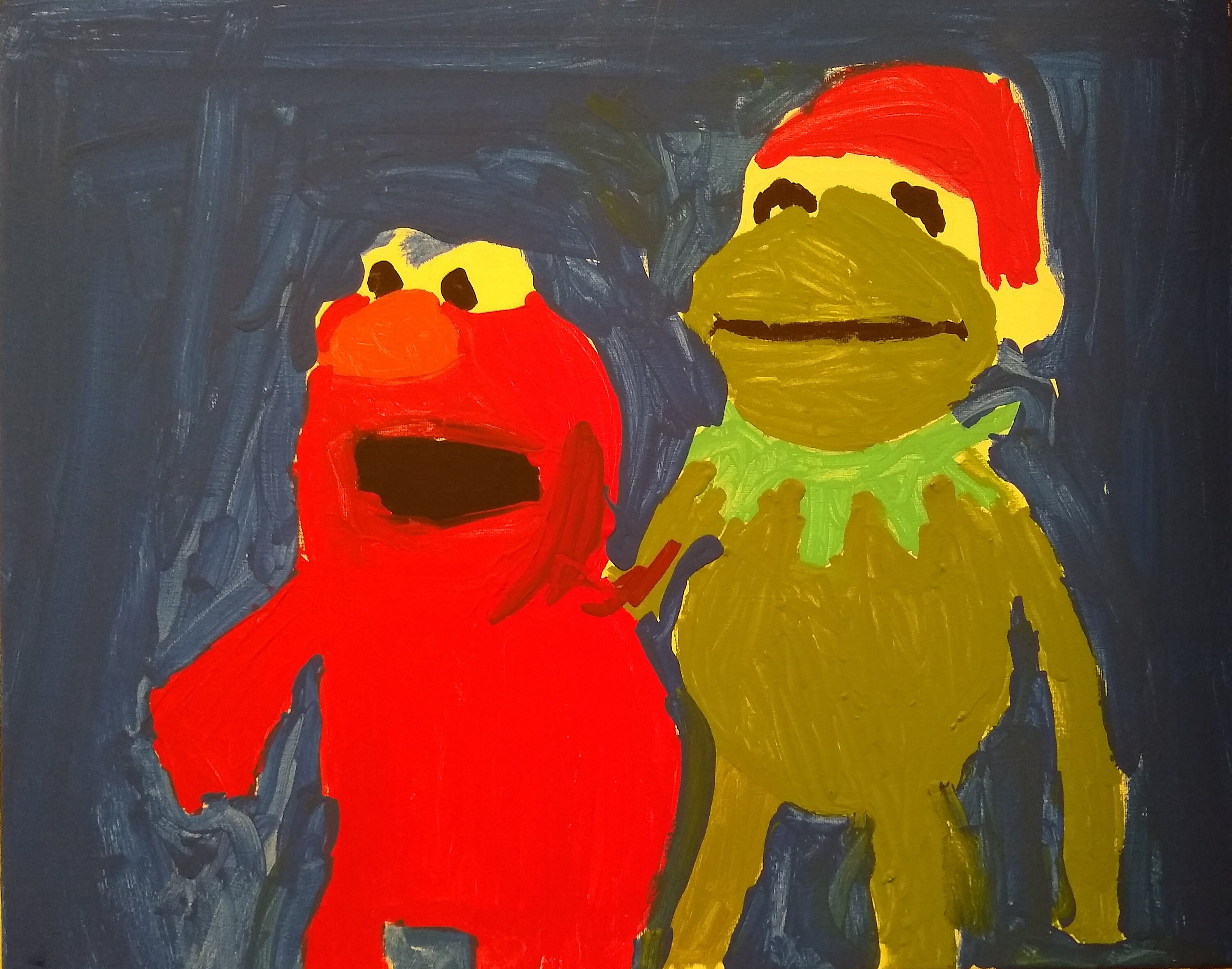 Elmo and Kermit Wearing Santa Hat - Etsy UK