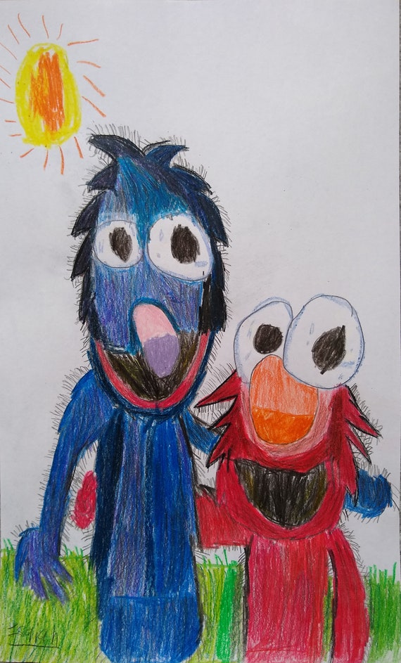 Grover and Elmo go outside | Etsy