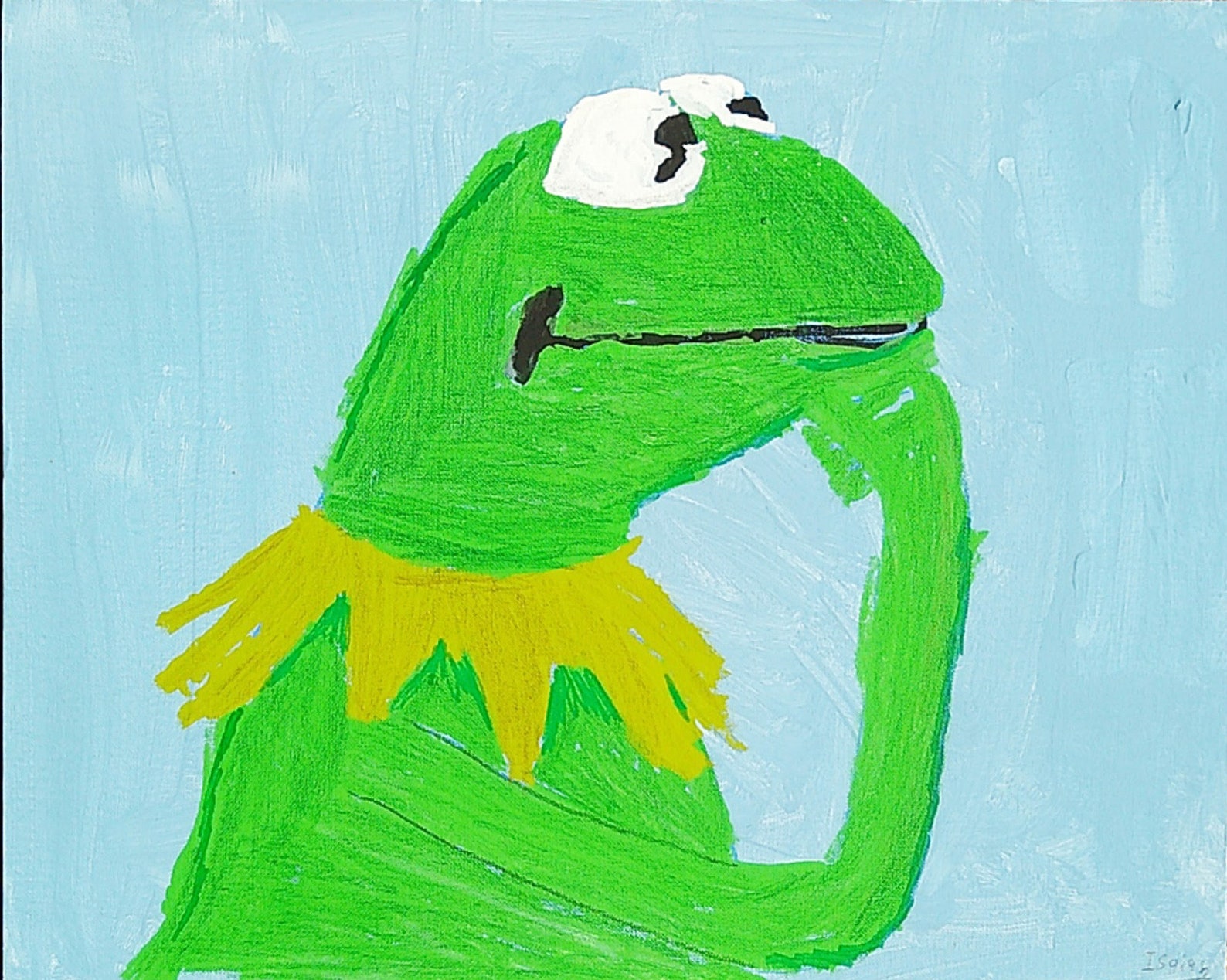 Kermit the frog thinking - Etsy.de