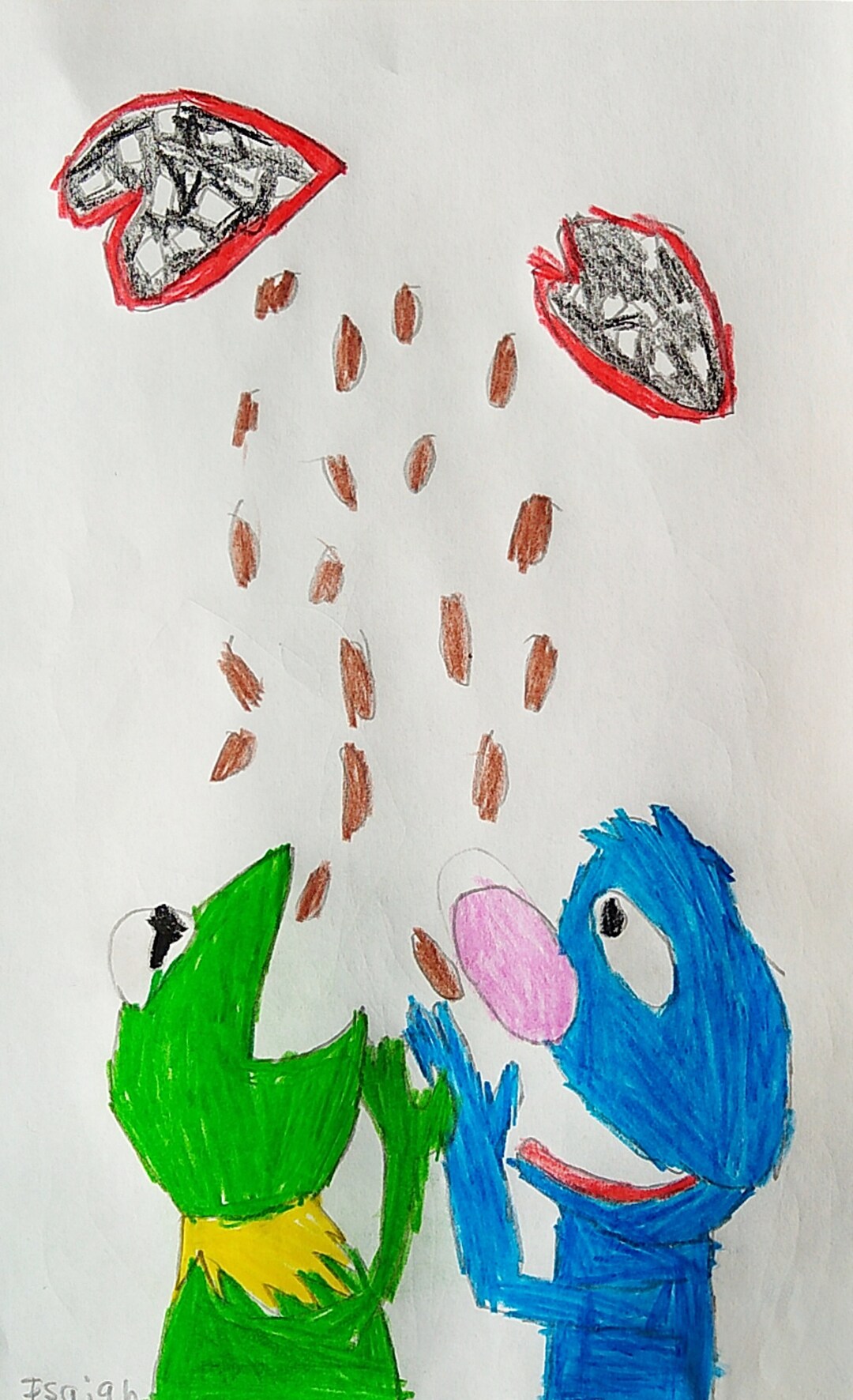 Kermit and Grover Eating Valentine Day Chocolate - Etsy