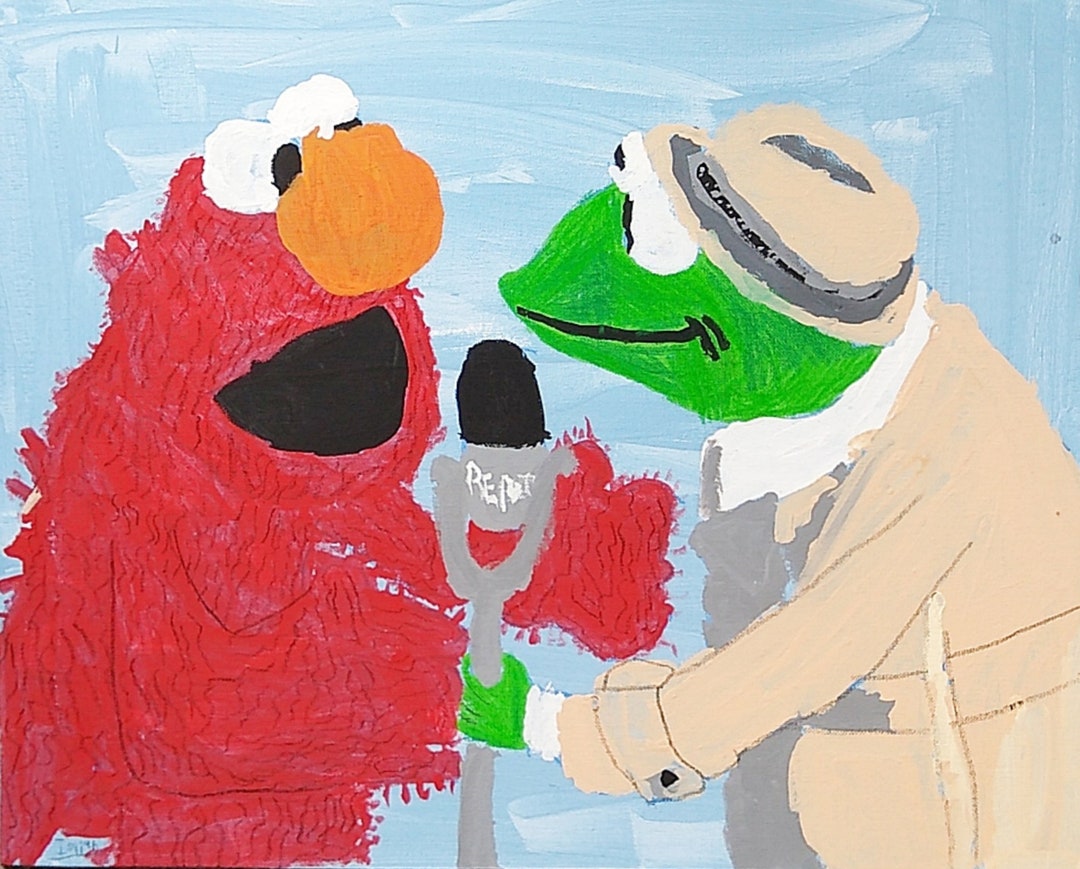 Elmo et le journaliste Kermit - Etsy France