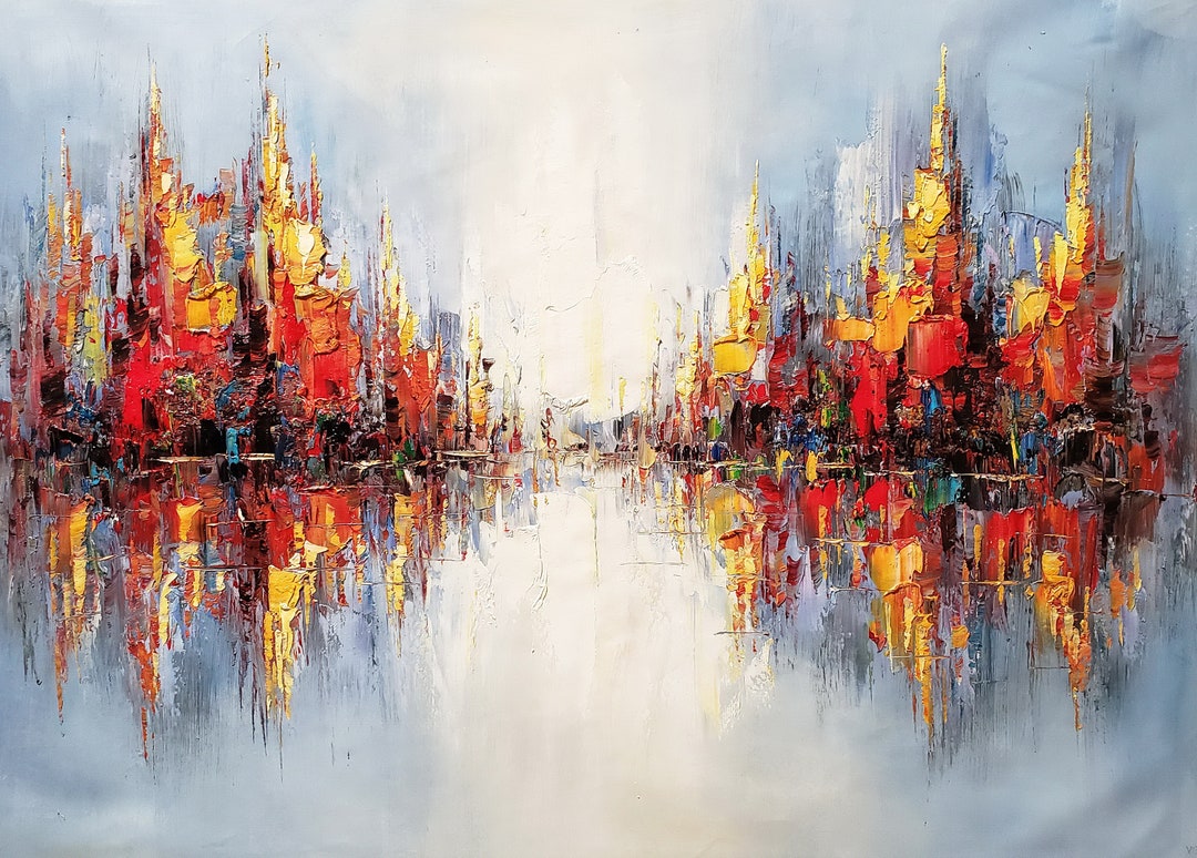 Abstract #3F-T4 -36x48, 100% Hand Painted Oil Painting on Canvas - Etsy