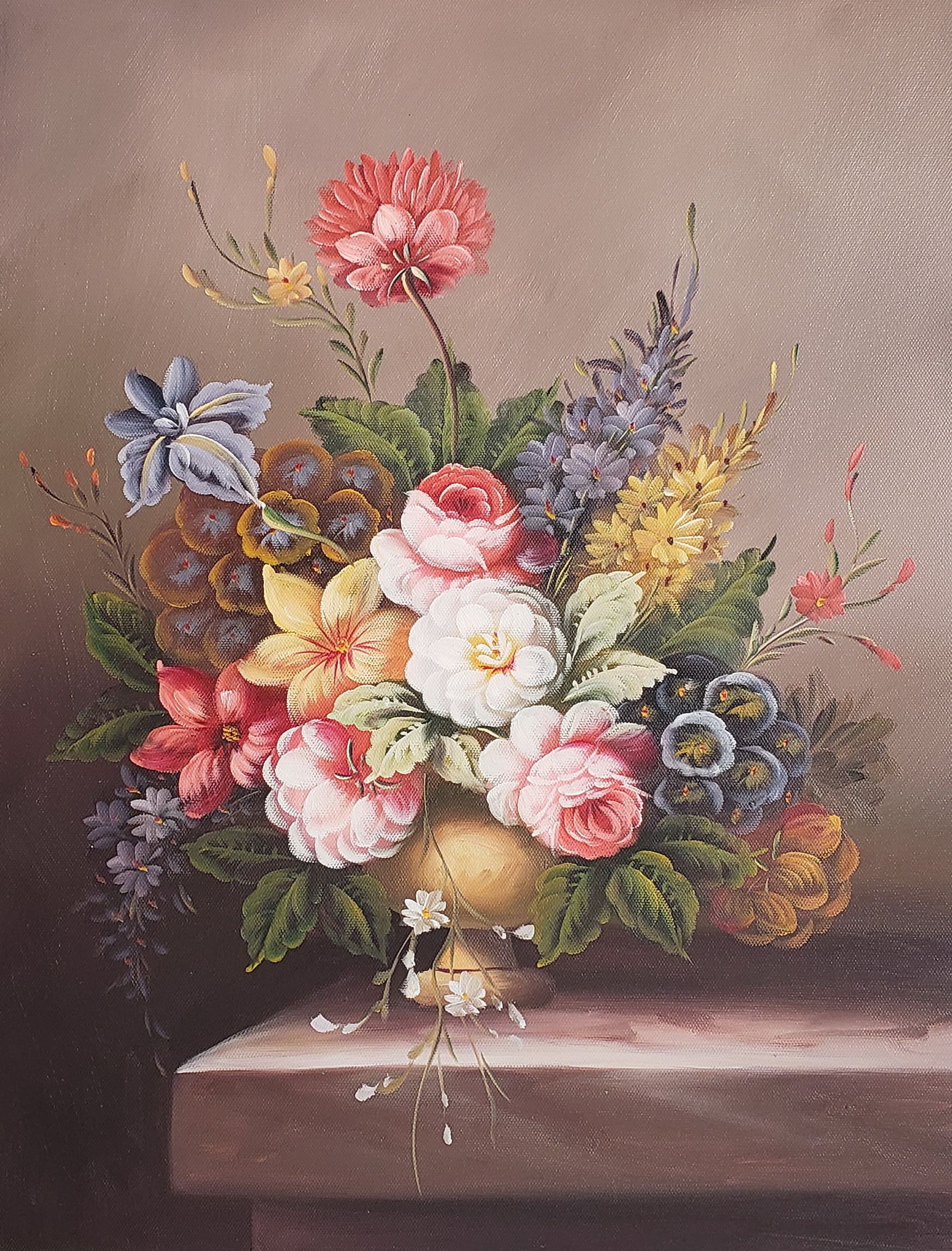 Classic Flower 1 16x12 100% Hand Painted Oil Painting on - Etsy