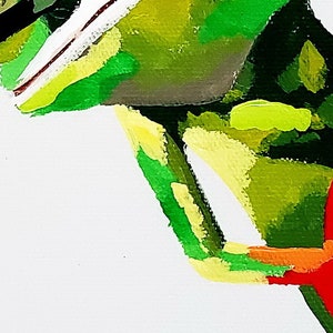 Green Frog Happy- 8x10 - Acrylic & Oil Mixed Painting on Giclee Canvas ...