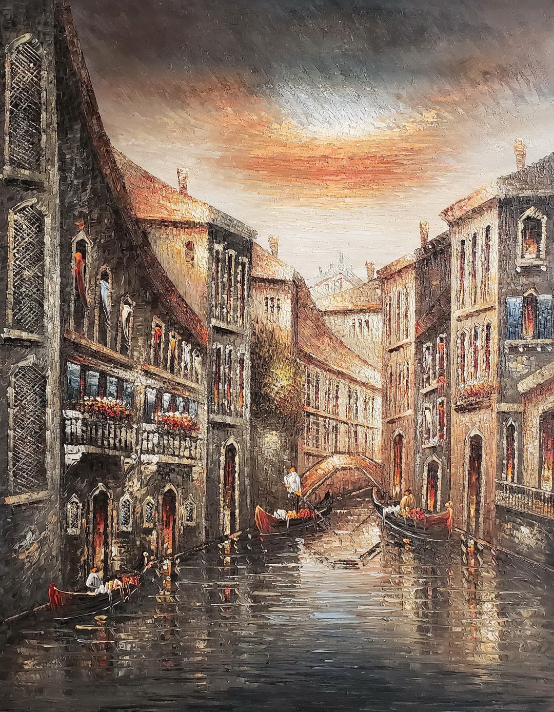 Classic Venice- #3A-1, 48x36 - 100% Hand Painted Oil Painting on Canvas ...