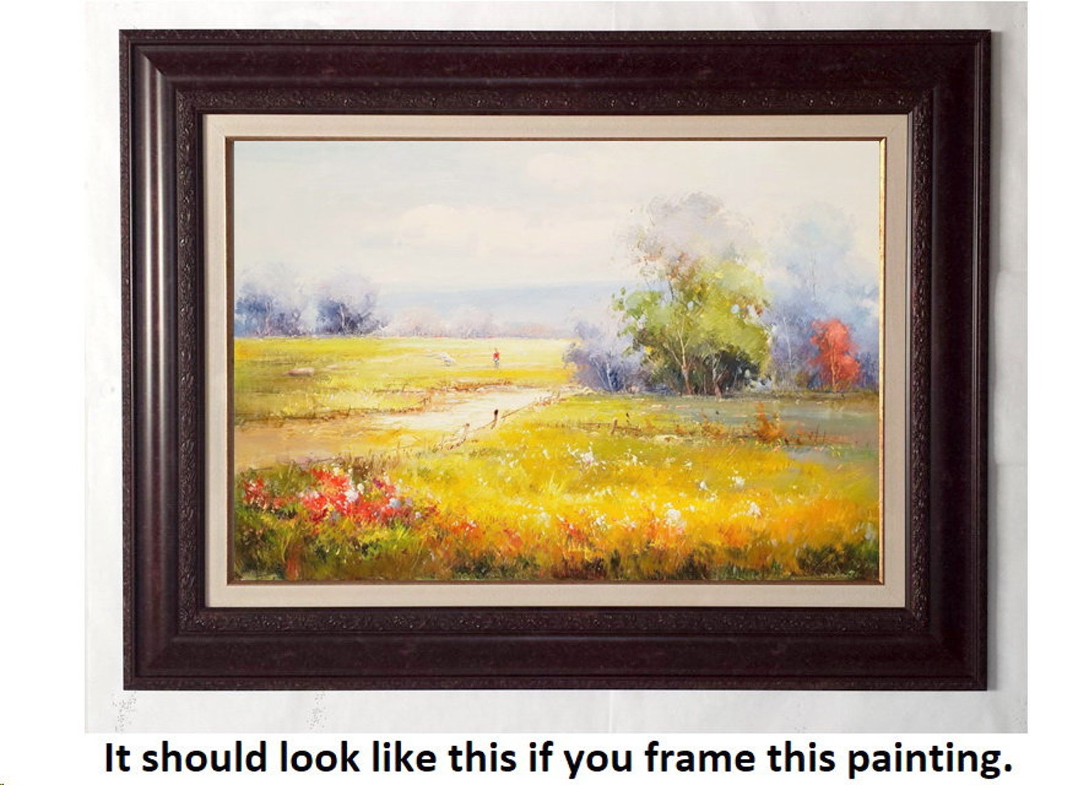 Spring Field (#006B1), 24x36, 100% Hand Painted Oil Painting on Canvas ...
