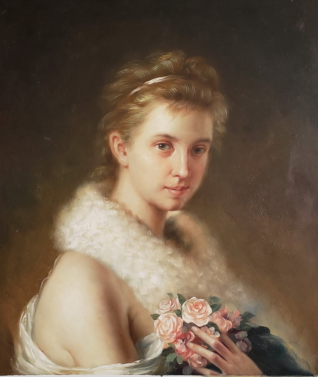 Classic Lady Portrait #3, 20x24 100% Hand Painted Oil Painting on ...