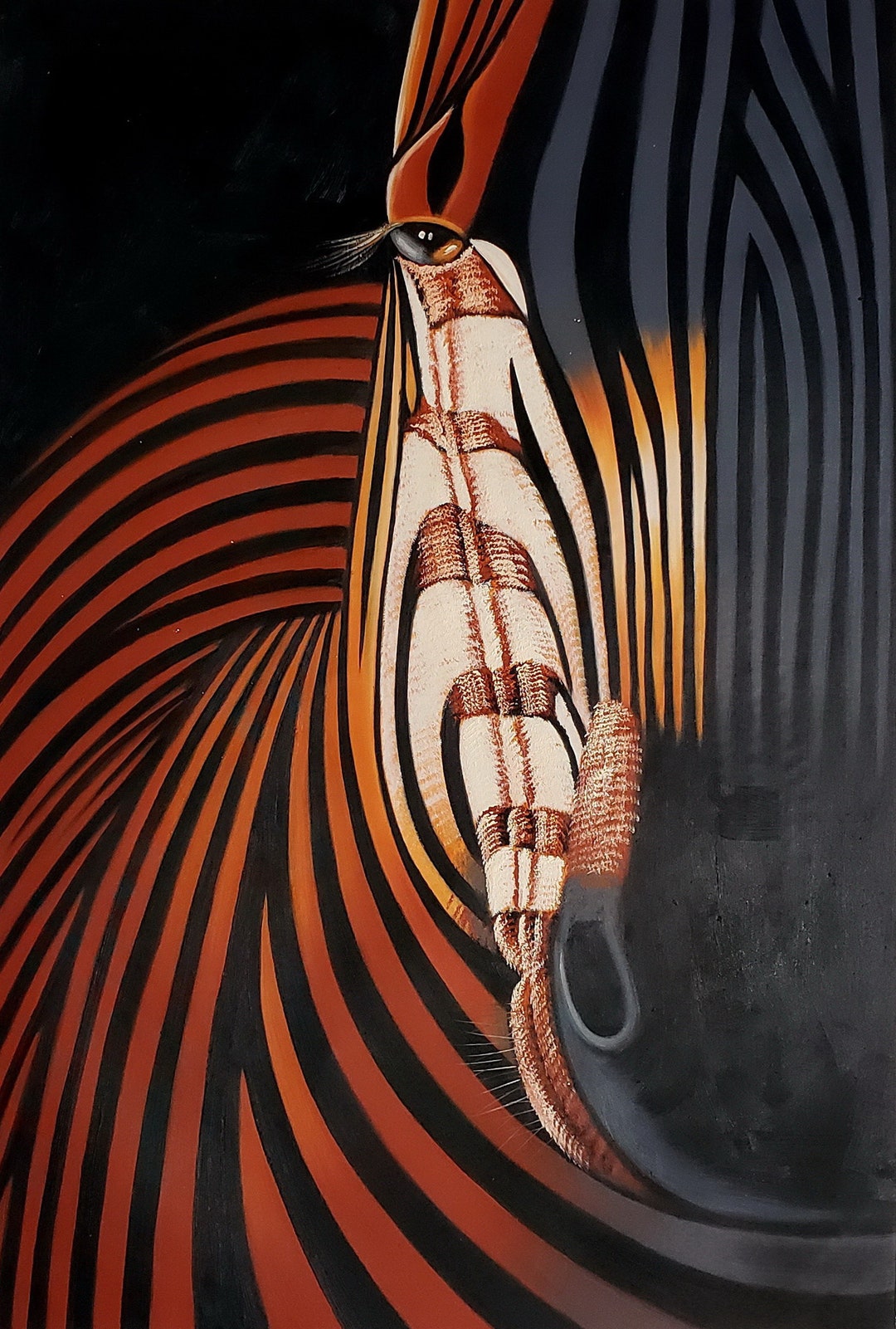 Zebra Abstract , 24x36 100% Hand Painted Oil Painting on Canvas - Etsy