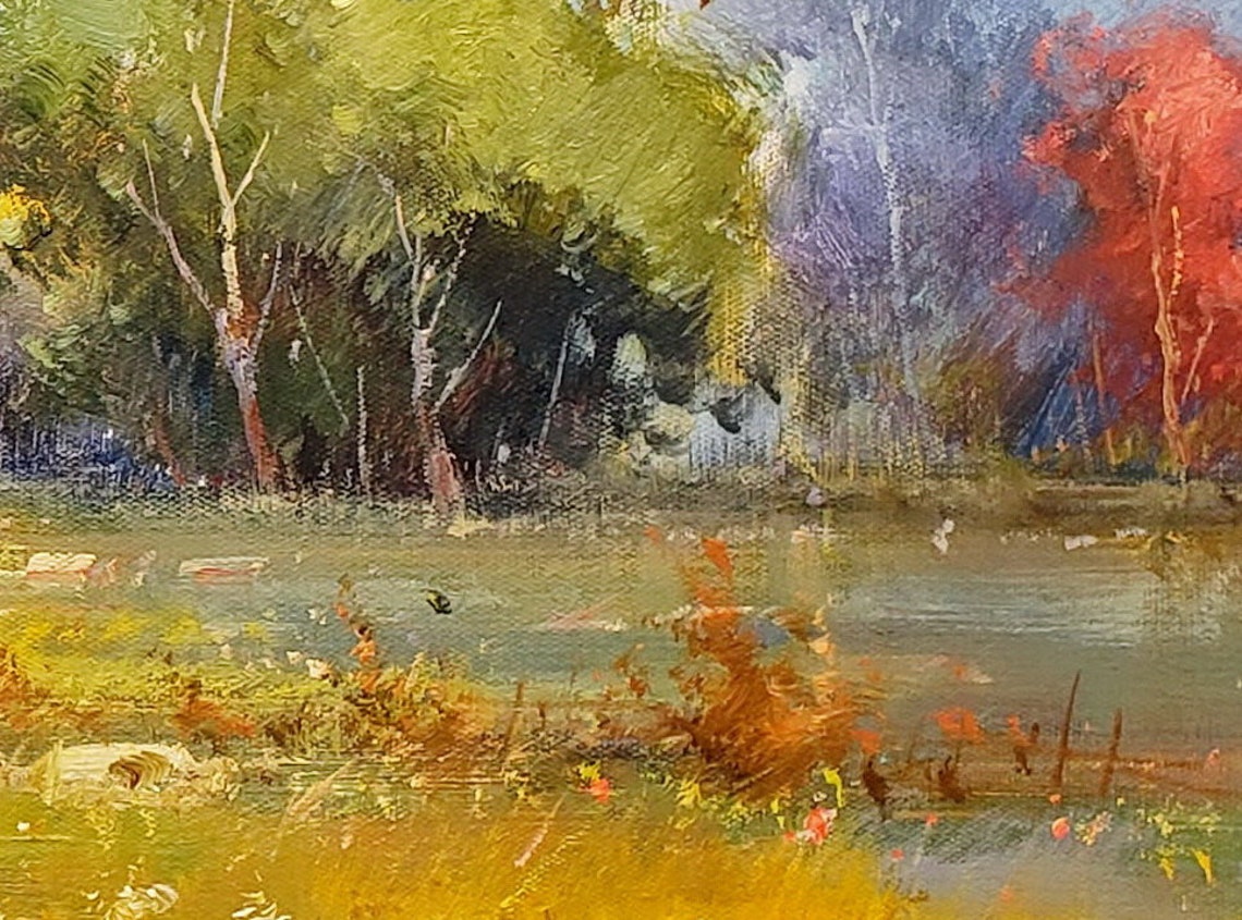 Spring Field (#006B1), 24x36, 100% Hand Painted Oil Painting on Canvas ...