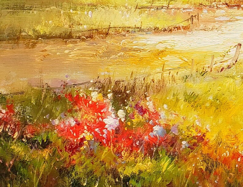 Spring Field 006B1 24x36 100% Hand Painted Oil Painting | Etsy
