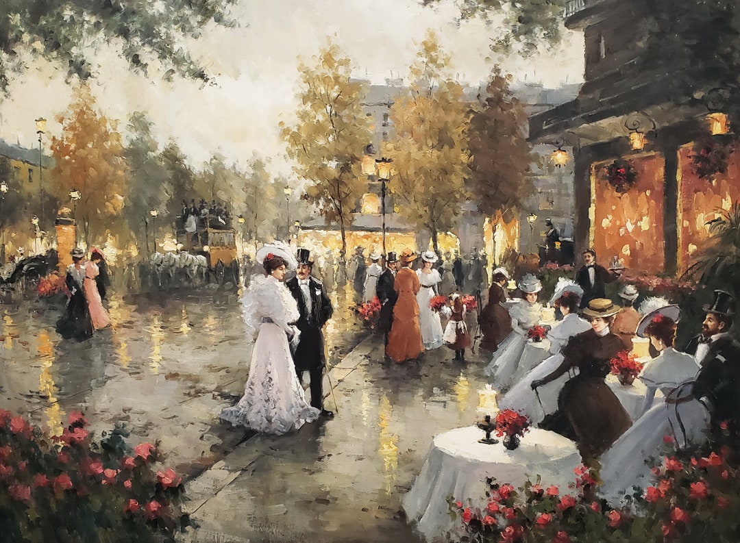 European Classic Street Scene #1, 36x48 - 100% Hand Painted Oil ...