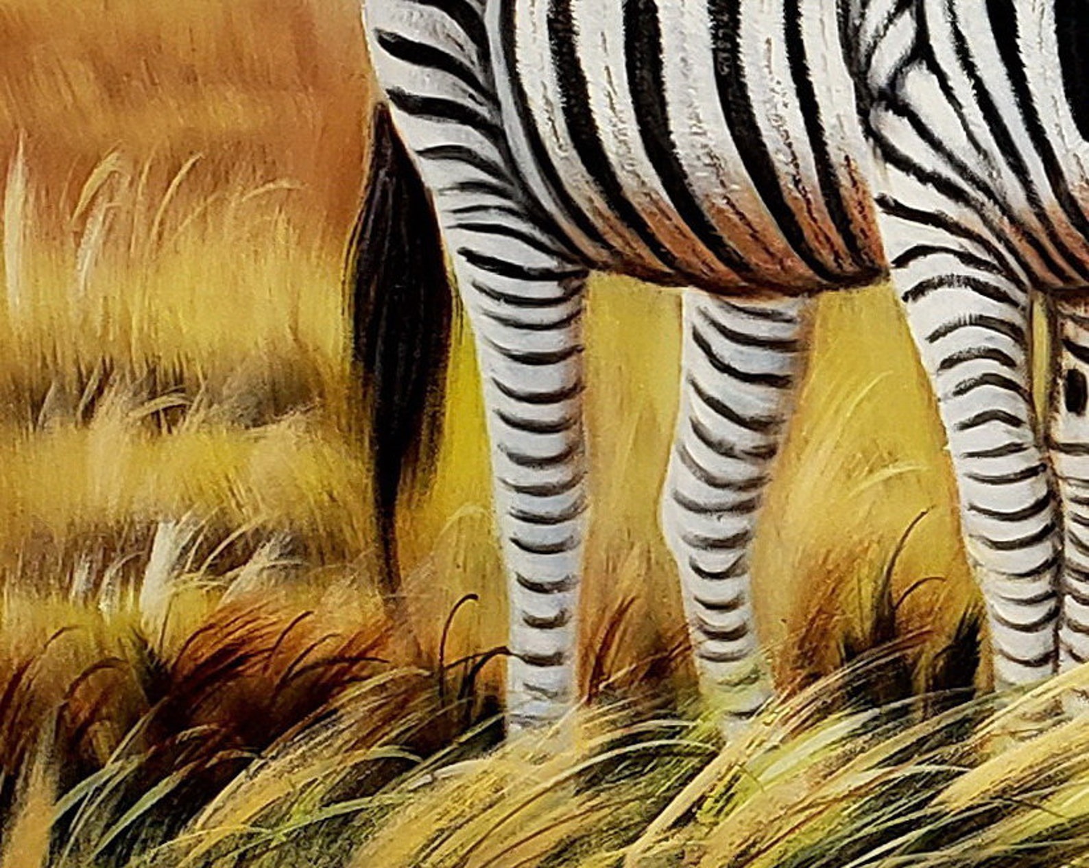 Zebra - #1, 24x36 - 100% Hand Painted Oil Painting on Canvas - Etsy