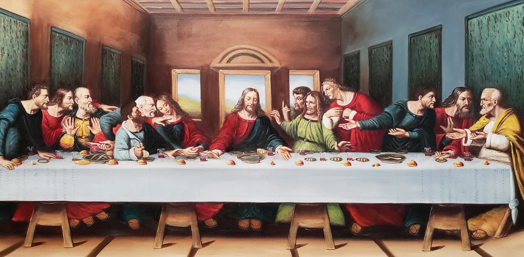 Last Supper, Michelangelo, 24x48, Oil Painting Reproduction on Canvas ...