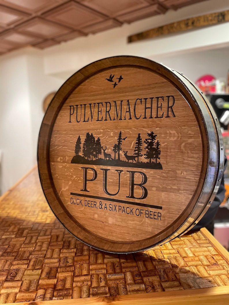 Bar Sign Wine Barrel Top Sign Pub Sign Cabin Sign Lake | Etsy