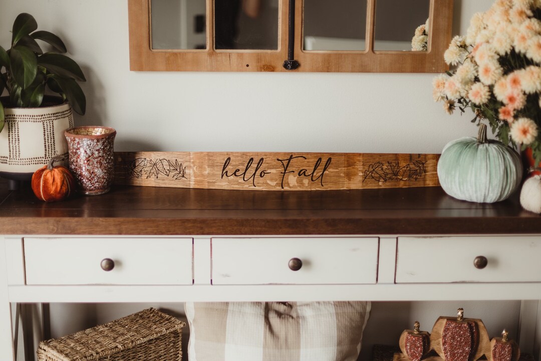 Hello Fall | Wine Barrel Stave Sign | Fall Decor - Etsy