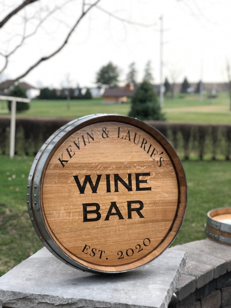 Bar Sign Wine Barrel Top Sign Pub Sign Cabin Sign Lake | Etsy