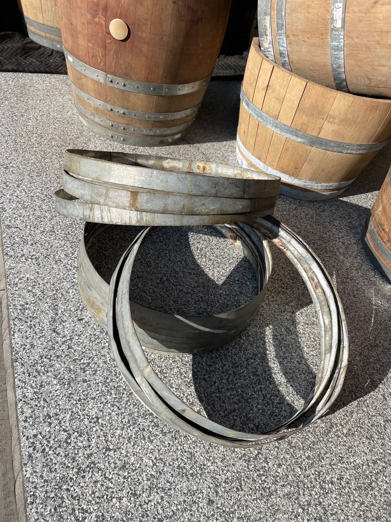 Wine Barrel Rings, Galvanized Metal Hoops - Upcycled Craft Supplies - Etsy