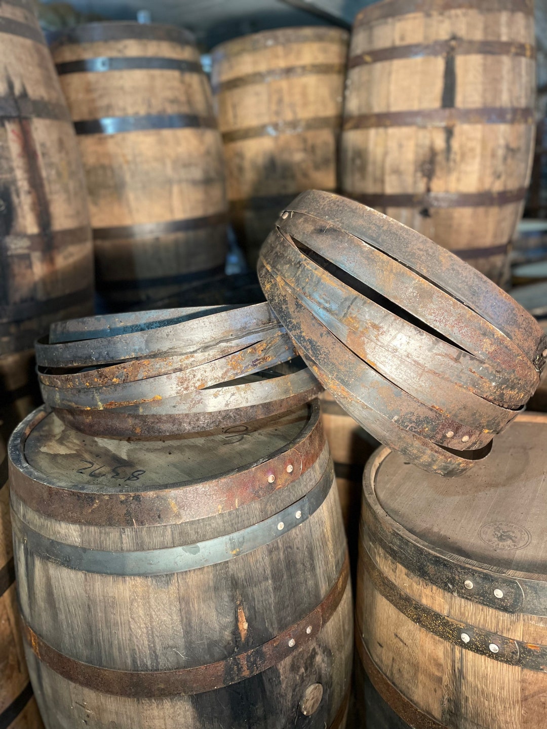 Whiskey Barrel Metal Hoops (multi-packs) / Barrel Bands / Barrel Rings ...