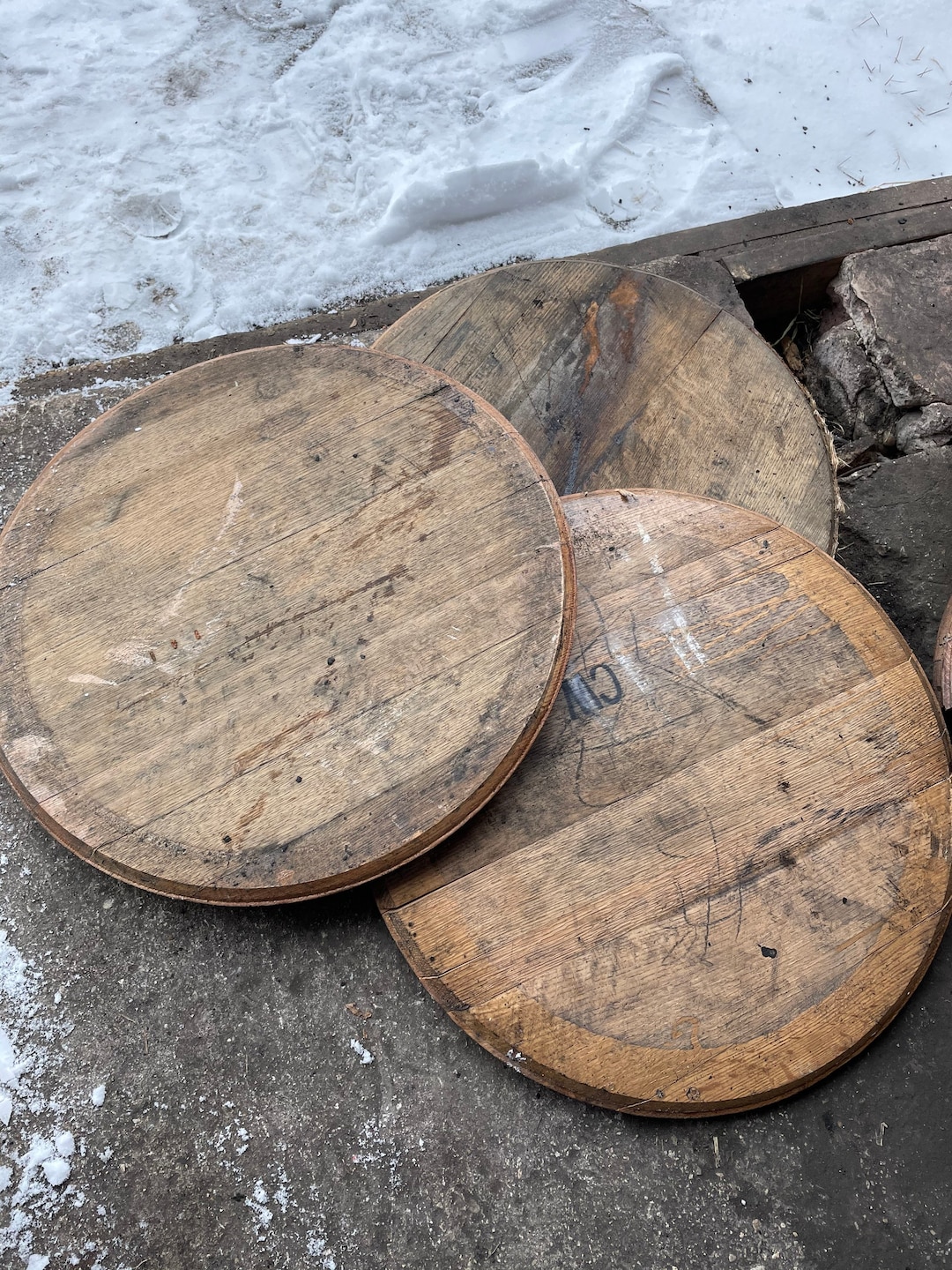 Bourbon Barrel Head, Whiskey Barrel Lid, 20" Round, Whiskey Barrel ...