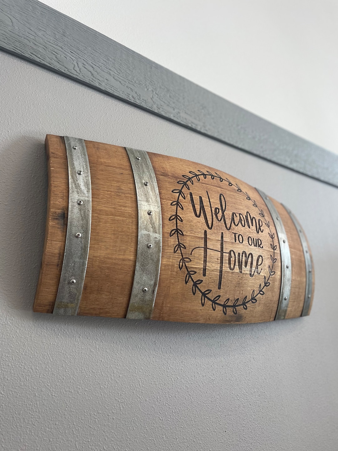 Welcome to Our Home | Wine Barrel Sign | Welcome Sign | Personalized ...
