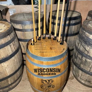 Barrel Pool Cue Holder | Personalized Pool Cue Holder With 30 Gallon ...
