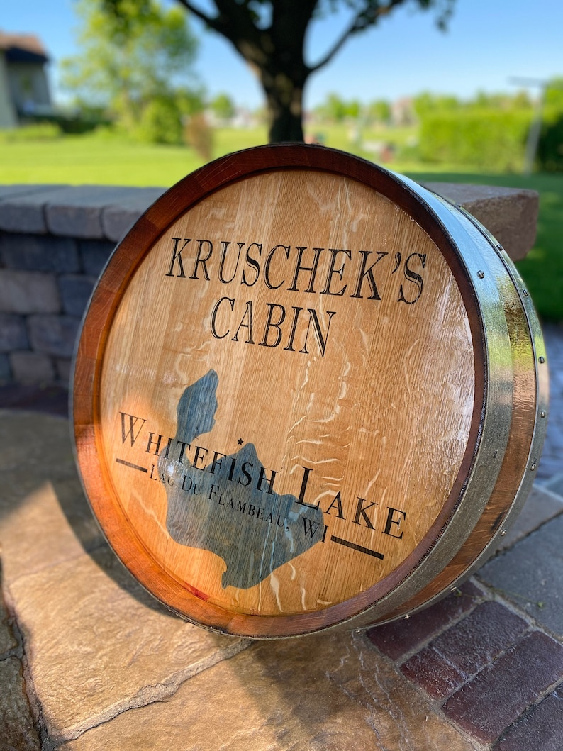 Bar Sign Wine Barrel Top Sign Pub Sign Cabin Sign Lake | Etsy
