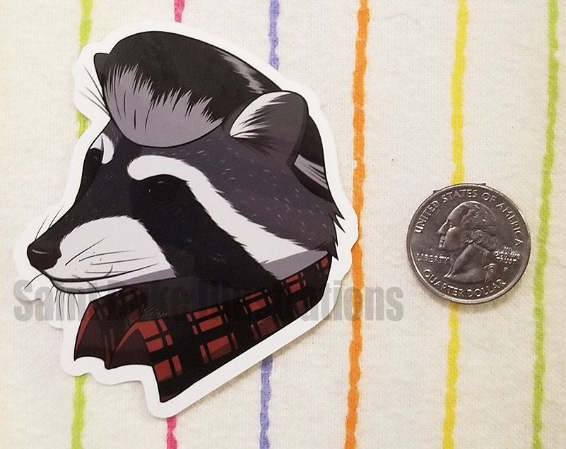 Rockabilly Raccoon - Sticker - Raccoon - Punk - Punk Rock - Rockabilly ...