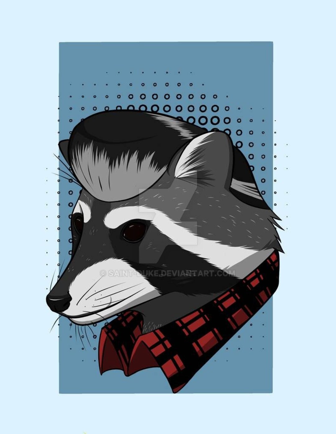 Rockabilly Raccoon Art Print Raccoon Punk Punk Rock Rockabilly Fashion ...