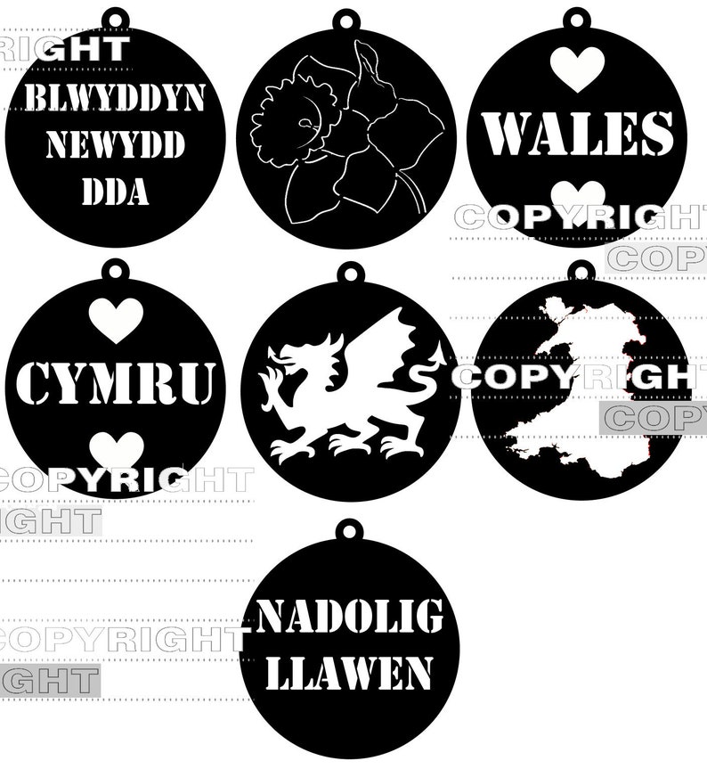 Welsh Christmas Tree Decorations Cutting Files for Cnc, Laser or ...