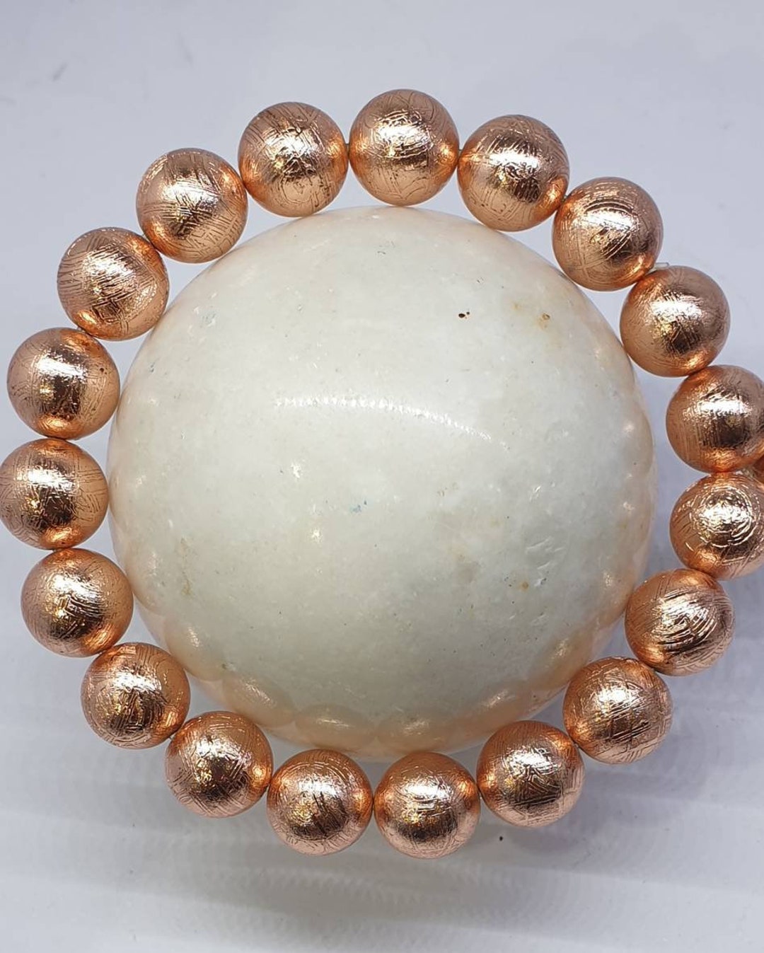 Natural Gibeon Iron Nickel Meteorite 18K Rose Goldplated 10mm Beads ...