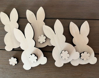 Rabbit Wood Cutout - Etsy