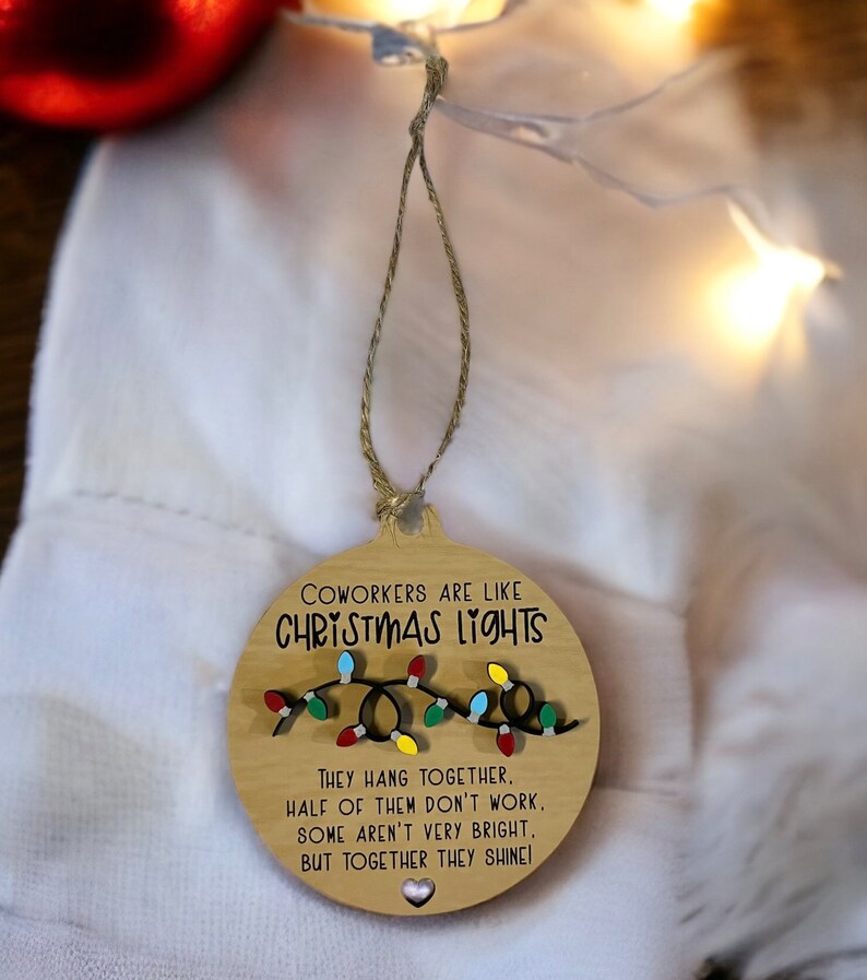 White Elephant Gift Coworkers Christmas Lights Ornament, Secret Santa ...