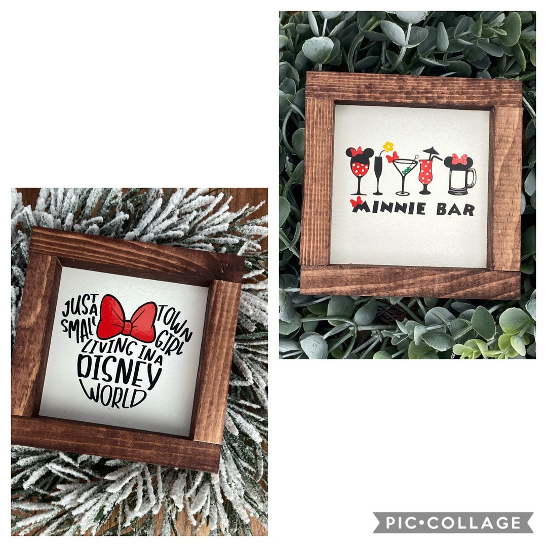 Minnie Mouse Mini Wood Sign Tiered Tray Bar Size - Etsy