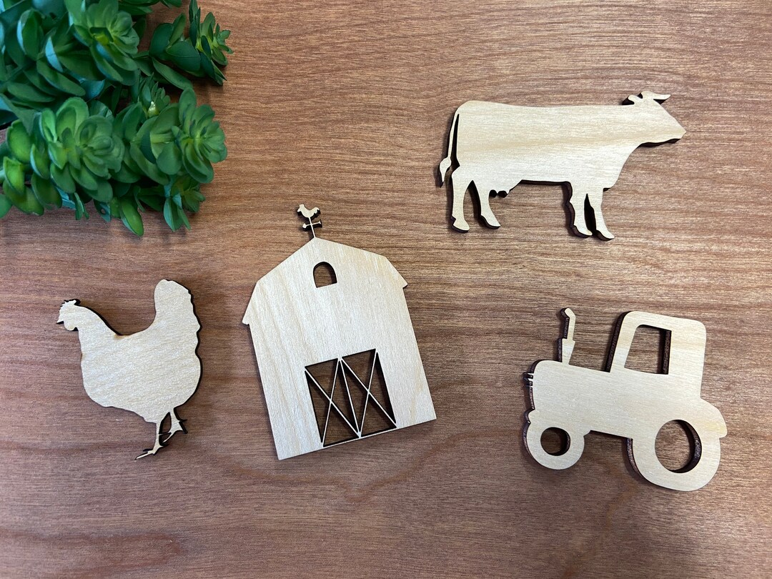 Farmhouse Wood Cutouts: Rustic Tractor, Barn, & Animal Decor - Etsy