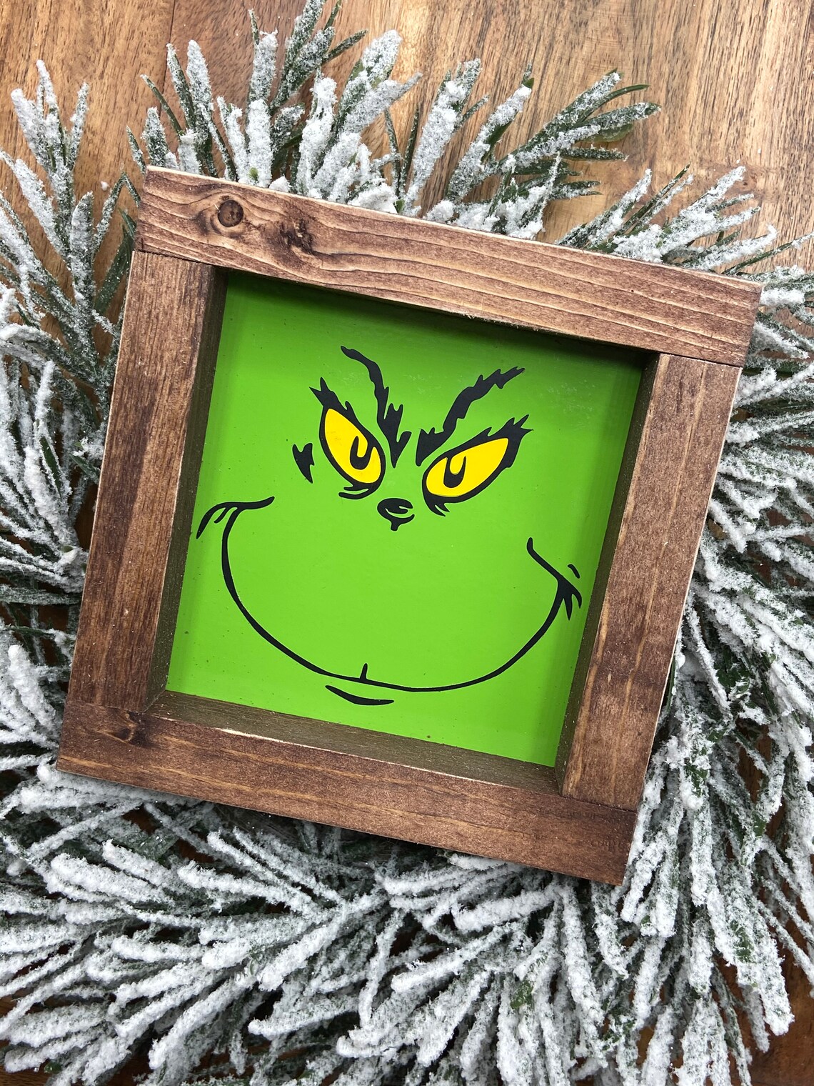 The Grinch Mini Wood Sign Tiered Tray Christmas | Etsy