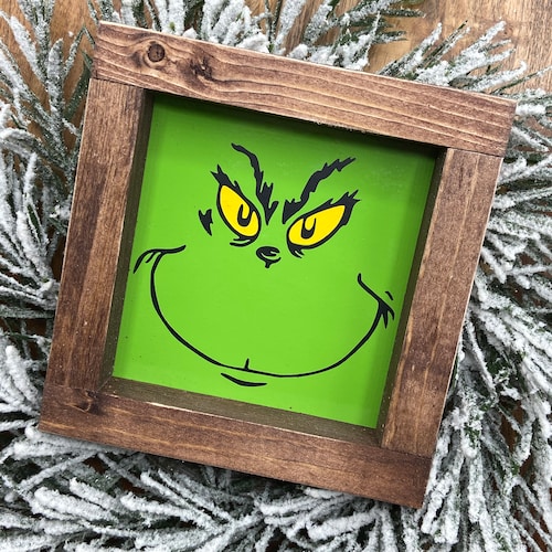 The Grinch Mini Wood Sign Tiered Tray Christmas - Etsy