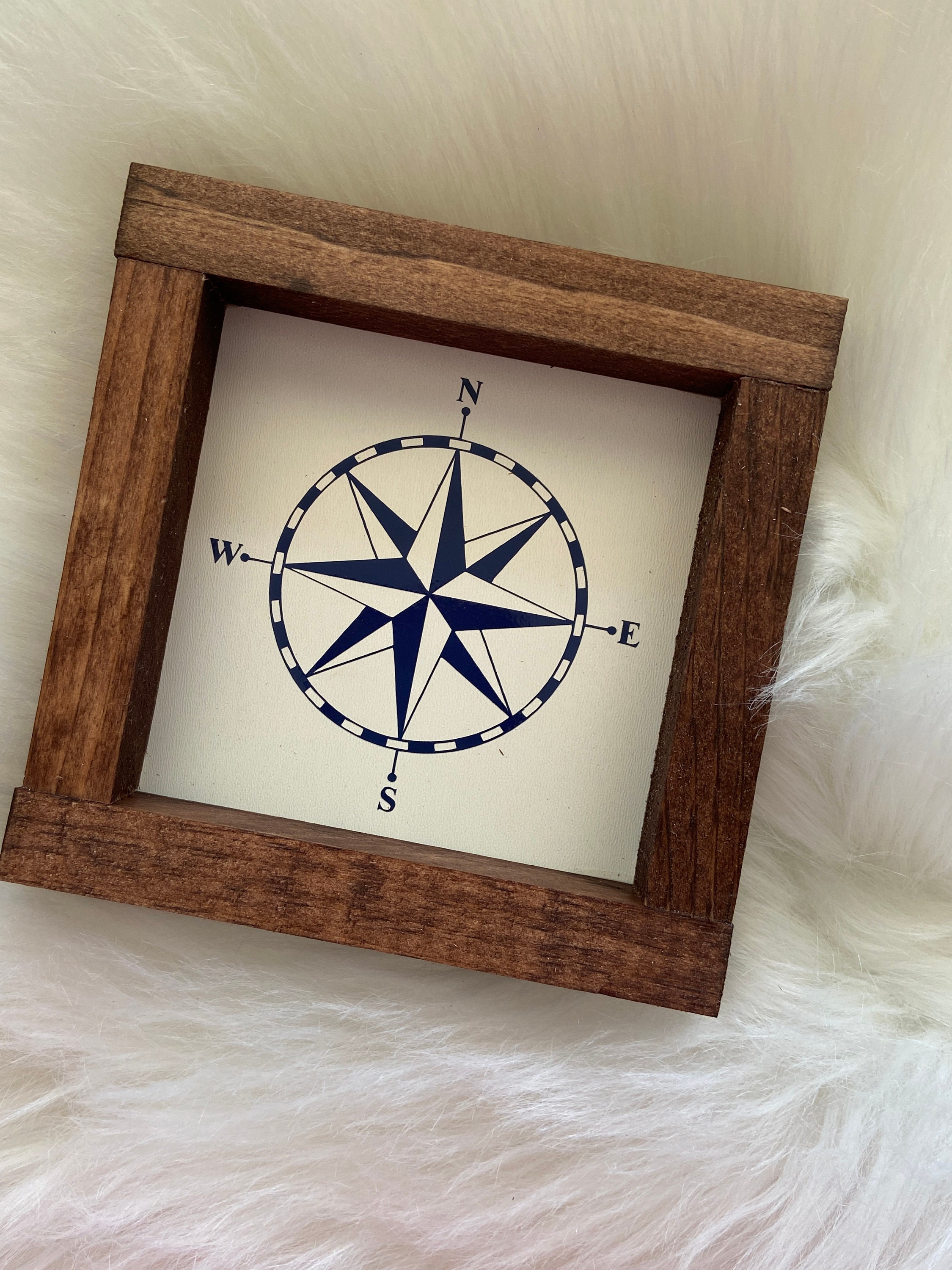 Nautical Mini Wood Sign Compass Boat Wheel Anchor - Etsy