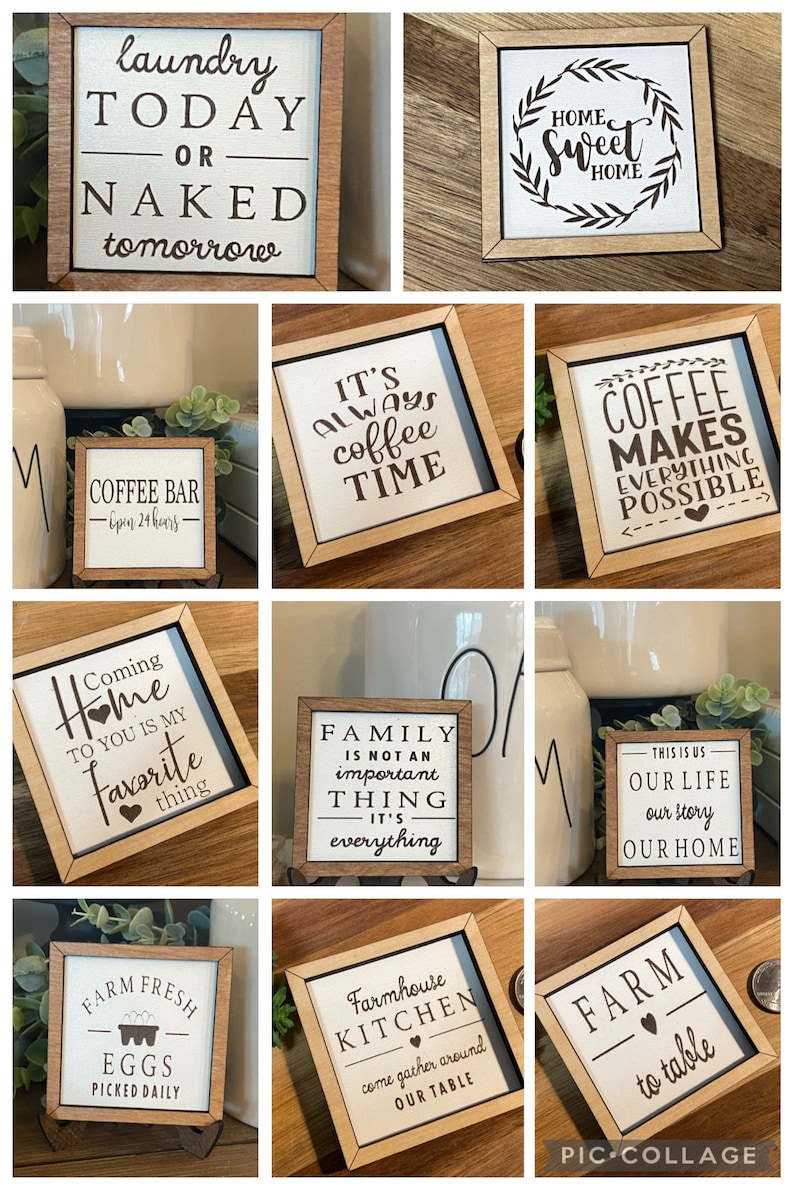 Miniature Tiered Tray Wood Signs 3x3 - Etsy