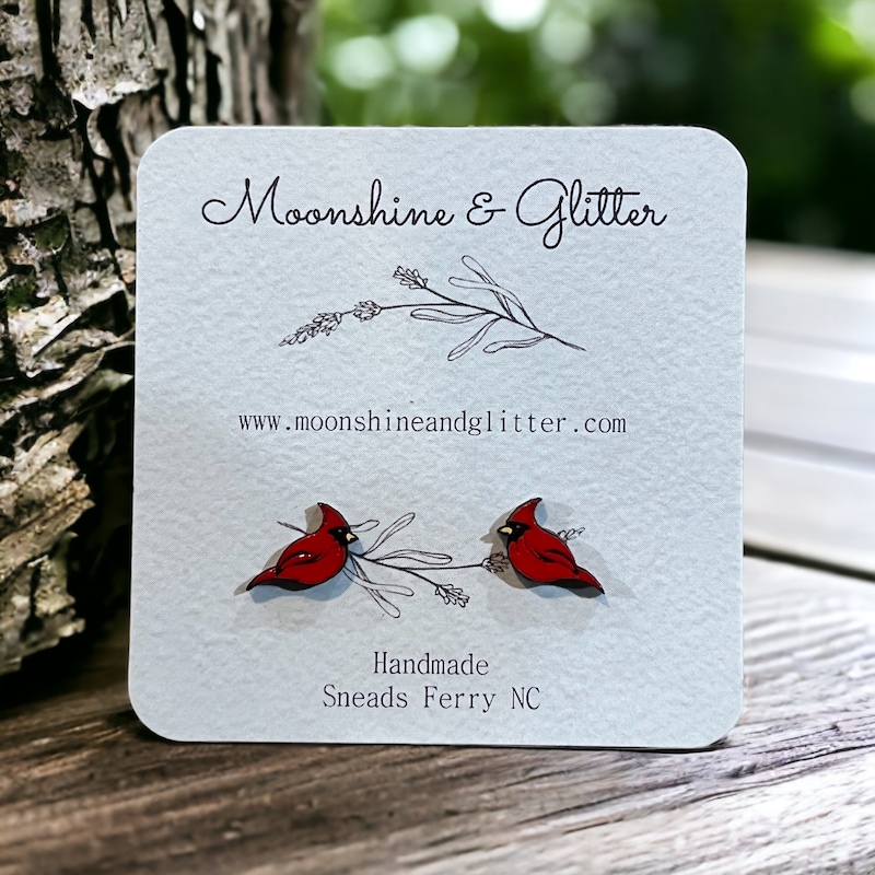 Studs Cardinal Earrings - Etsy