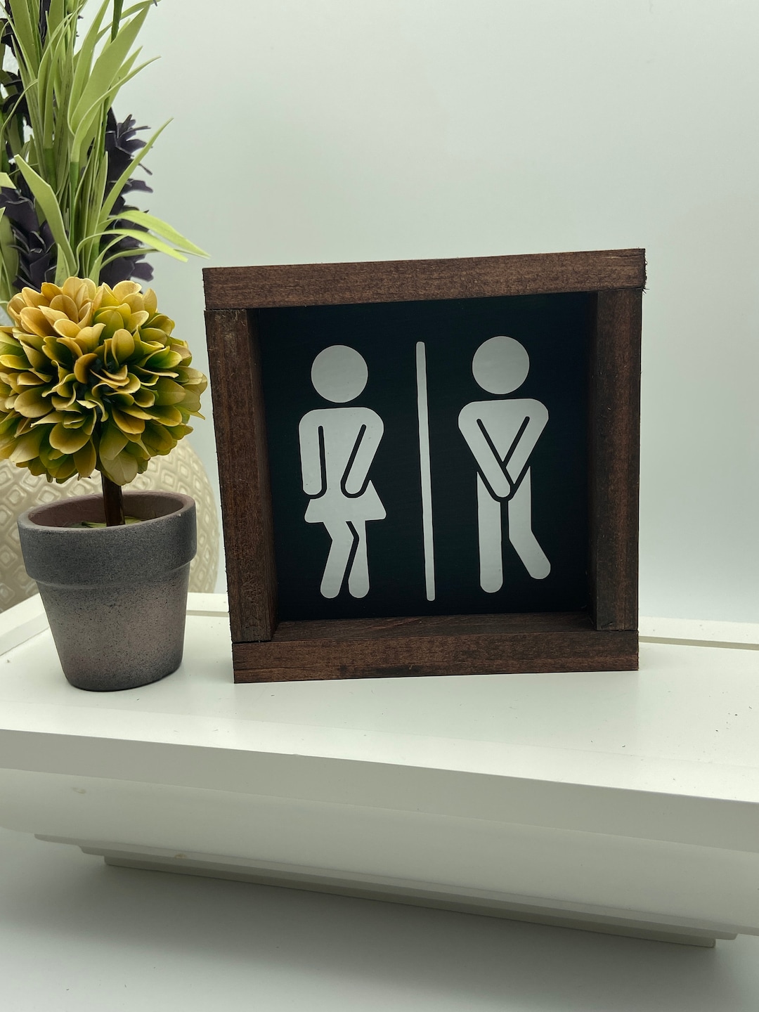 Mini Wood Sign Bathroom Funny Potty Dance Male Female - Etsy