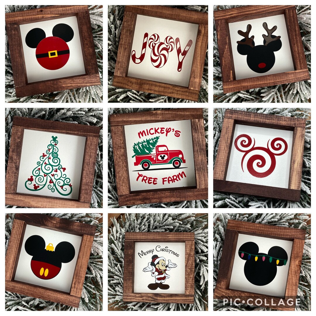 Christmas Disney Mickey Mini Wood Sign Tiered Tray - Etsy